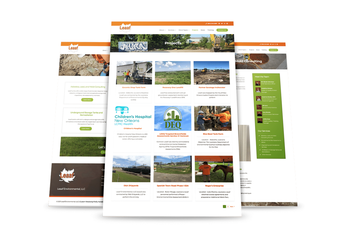 Web Design & SEO - Leaaf Environmental | Firefly Marketing